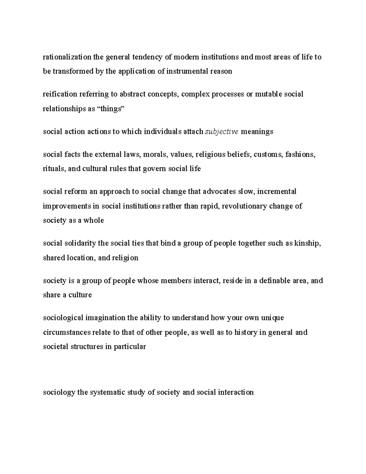 Sociology 3 (32) - young - rationalization the general tendency of ...