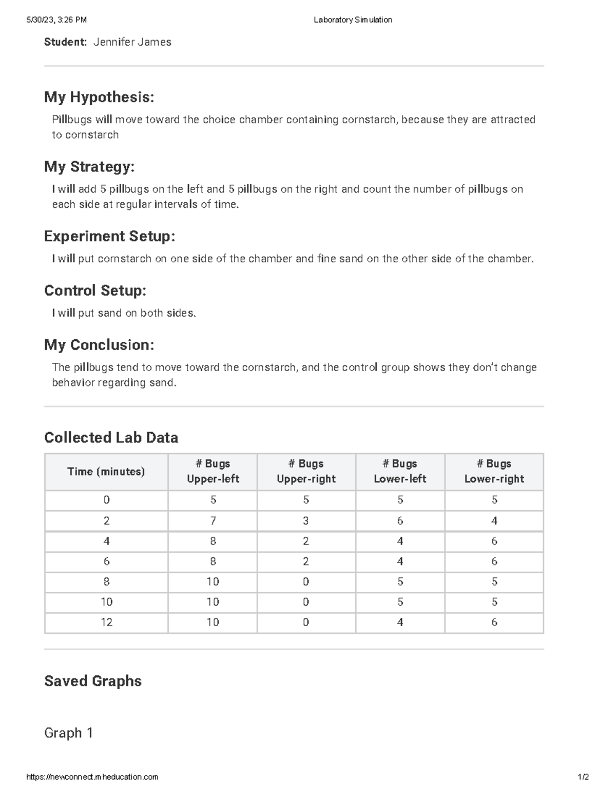 Applying the Scientific Method - Pillbug Preference - 5/30/23, 3:26 PM Laboratory Simulation ...