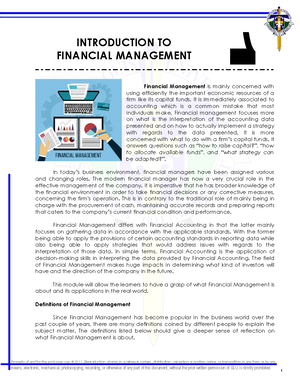 Financial Management Midterm Reviewer - FINANCIAL MANAGEMENT MIDTERM ...