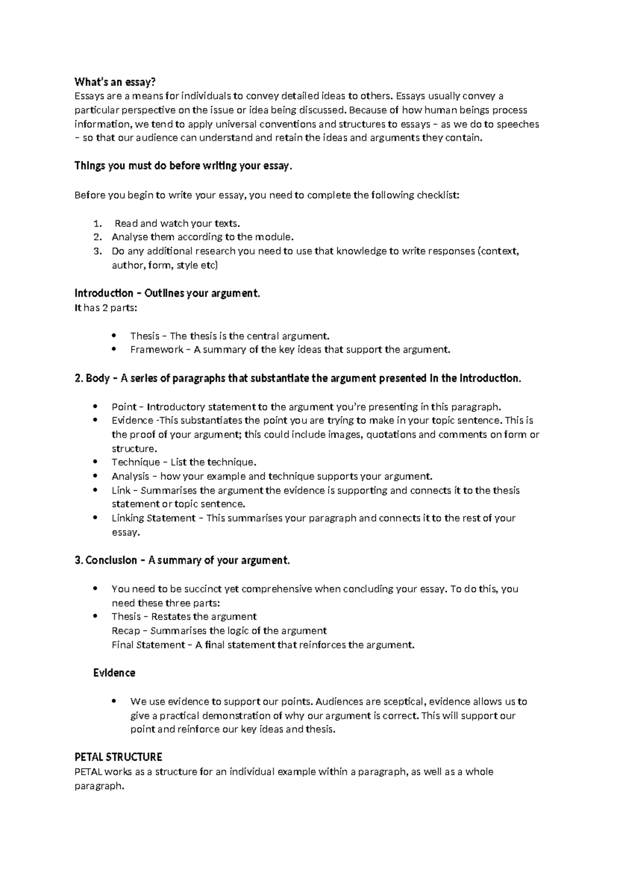 Essay structure ( English Advanced) - What’s an essay? Essays are a ...