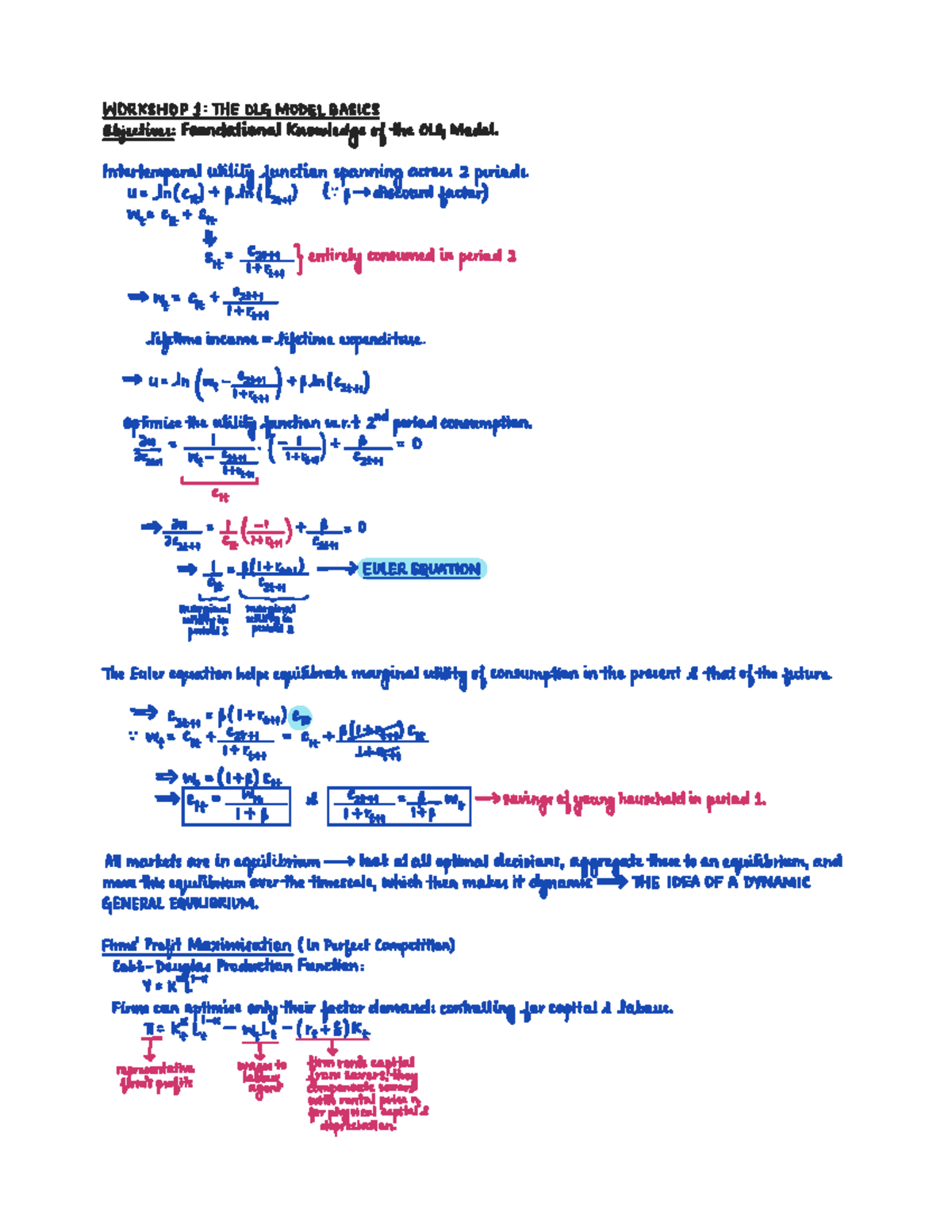 Workshop 1. The OLG Model Basics - ES30026 - Studocu