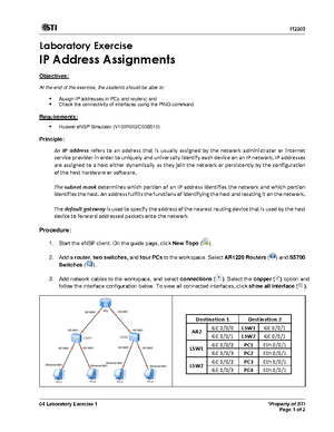 SAP 03 Laboratory Exercise 2 - 03 Laboratory Exercise 2 *Property of ...