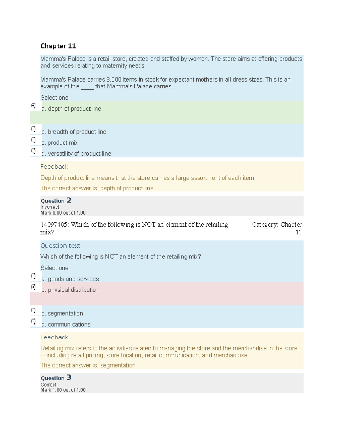 Chapter 11 - Exam with correct answers - Chapter 11 Mamma's Palace is a ...