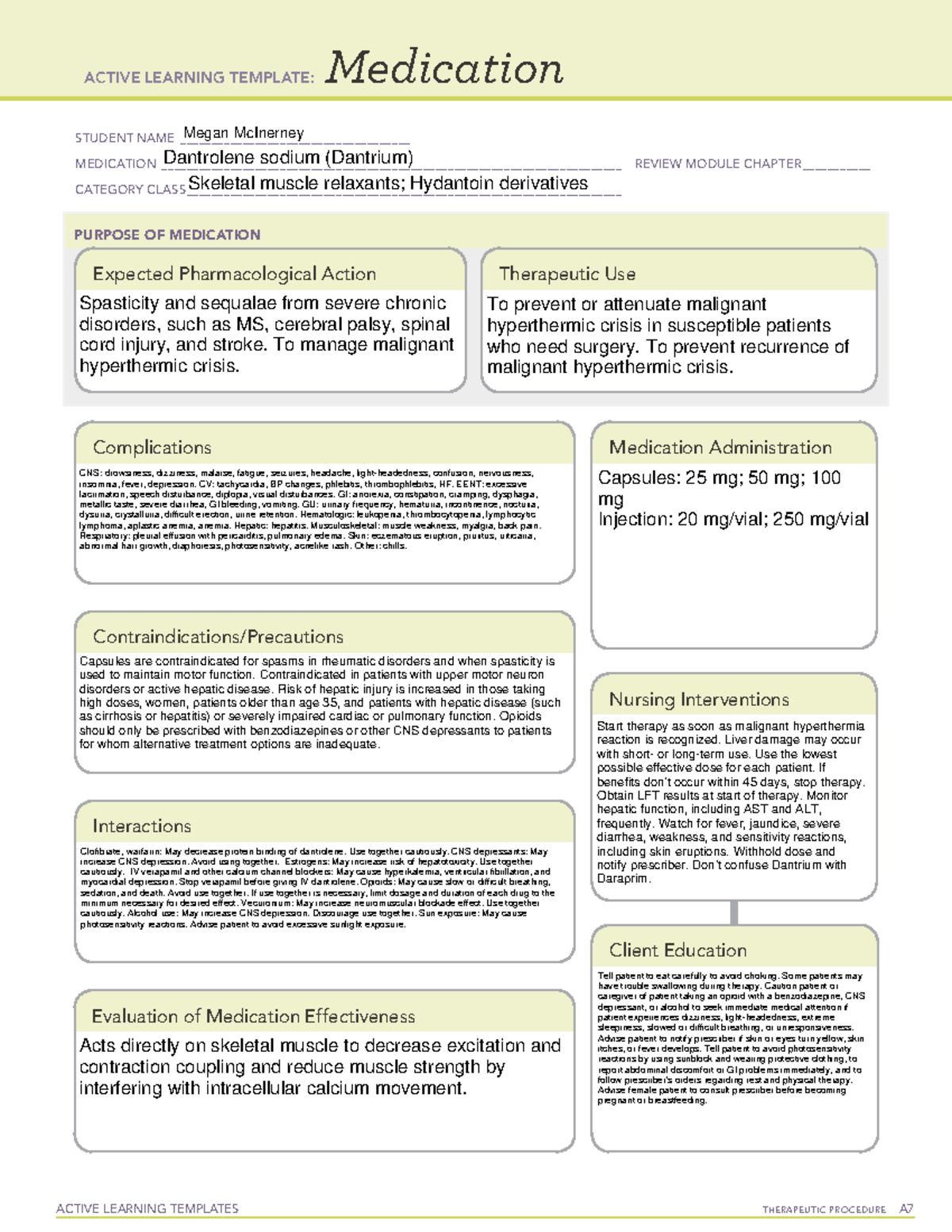 Dantrolene Sodium (Dantrium) - ACTIVE LEARNING TEMPLATES THERAPEUTIC ...