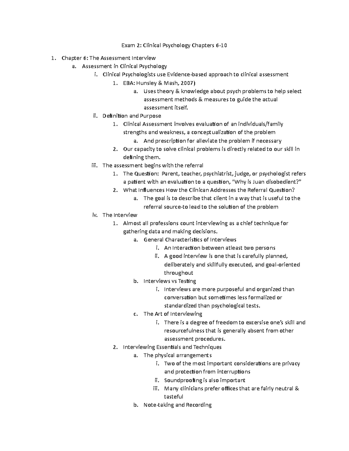 Clincial psychology exam 2 notes - Exam 2: Clinical Psychology Chapters ...