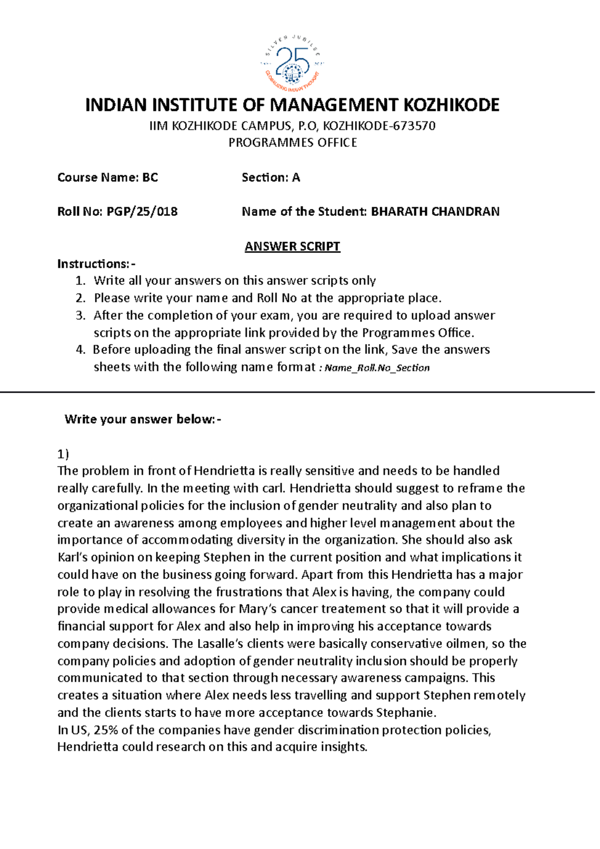 notes on strategic management15 - INDIAN INSTITUTE OF MANAGEMENT ...