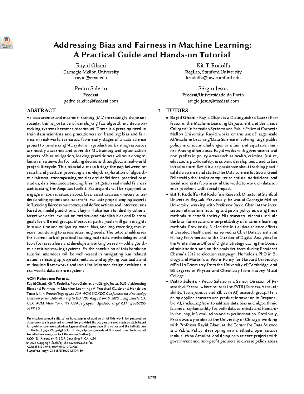 Addressing Bias and Fairness in Machine Learning 2k23 - Addressing Bias and Fairness in Machine ...