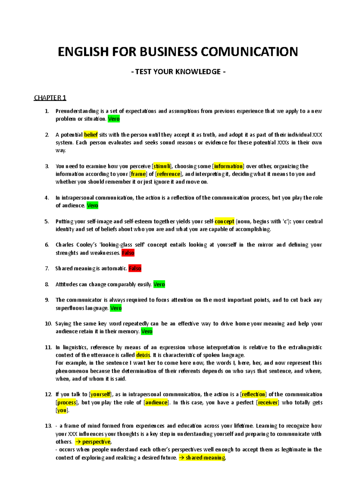 English FOR Business Comunication domande esame - ENGLISH FOR BUSINESS ...