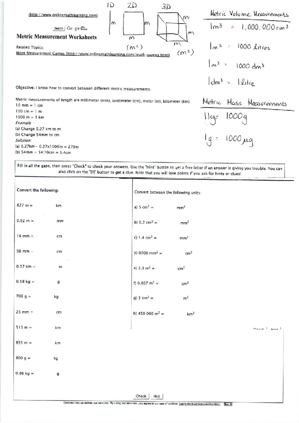 Metric Unit conversion worksheets - Engineering Science - Studocu