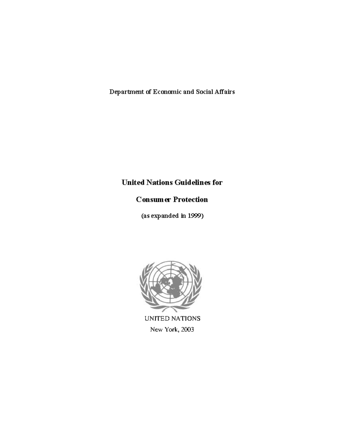 UN Guidelines for consumer protection-1 - Department of Economic and ...