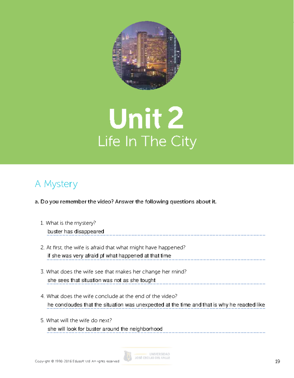 Advanced 1 Workbook Unit-2 compressed - Life In The City Unit 2 A ...