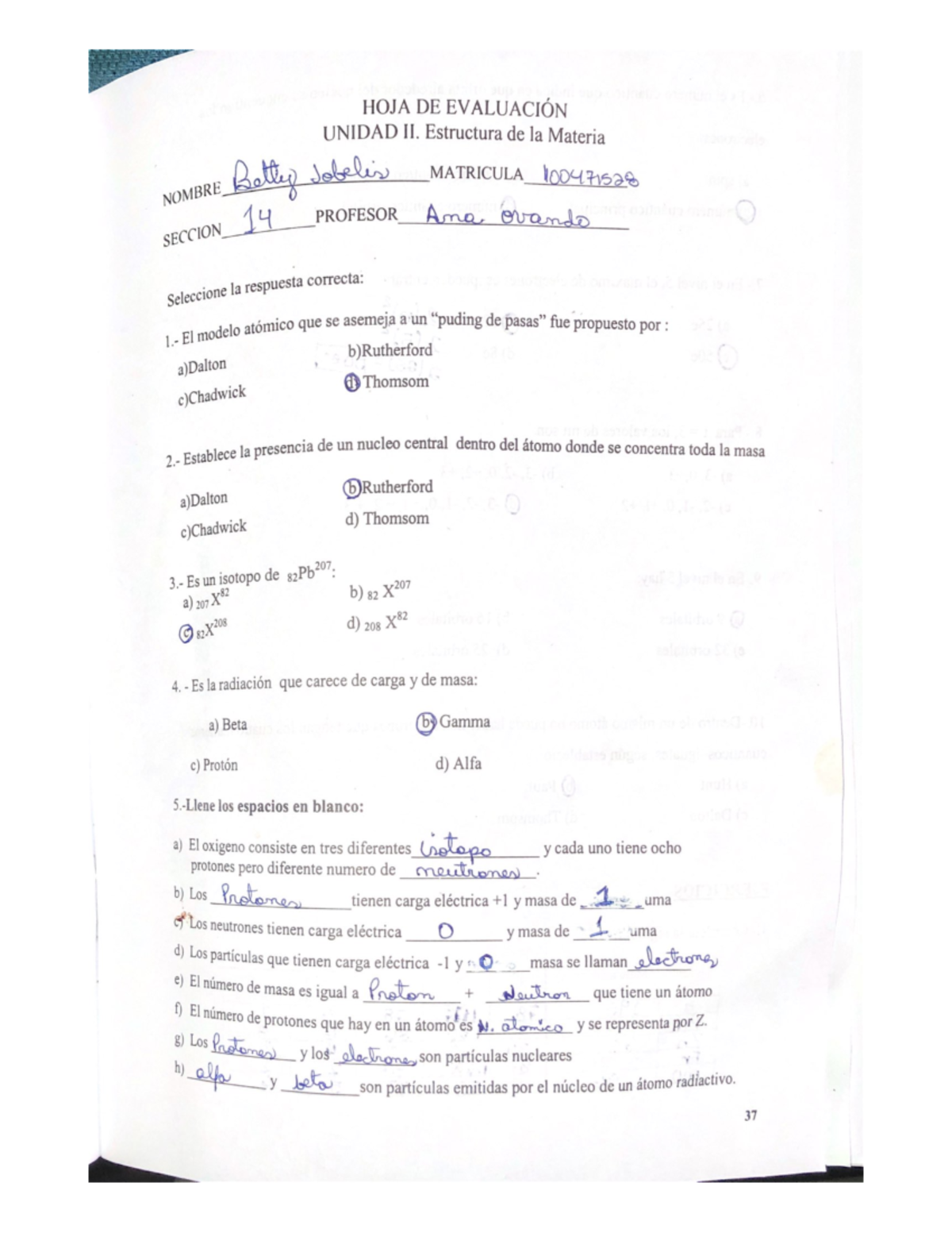 HOJA DE Evaluación 3 - Noup ayer - Química Básica - Studocu