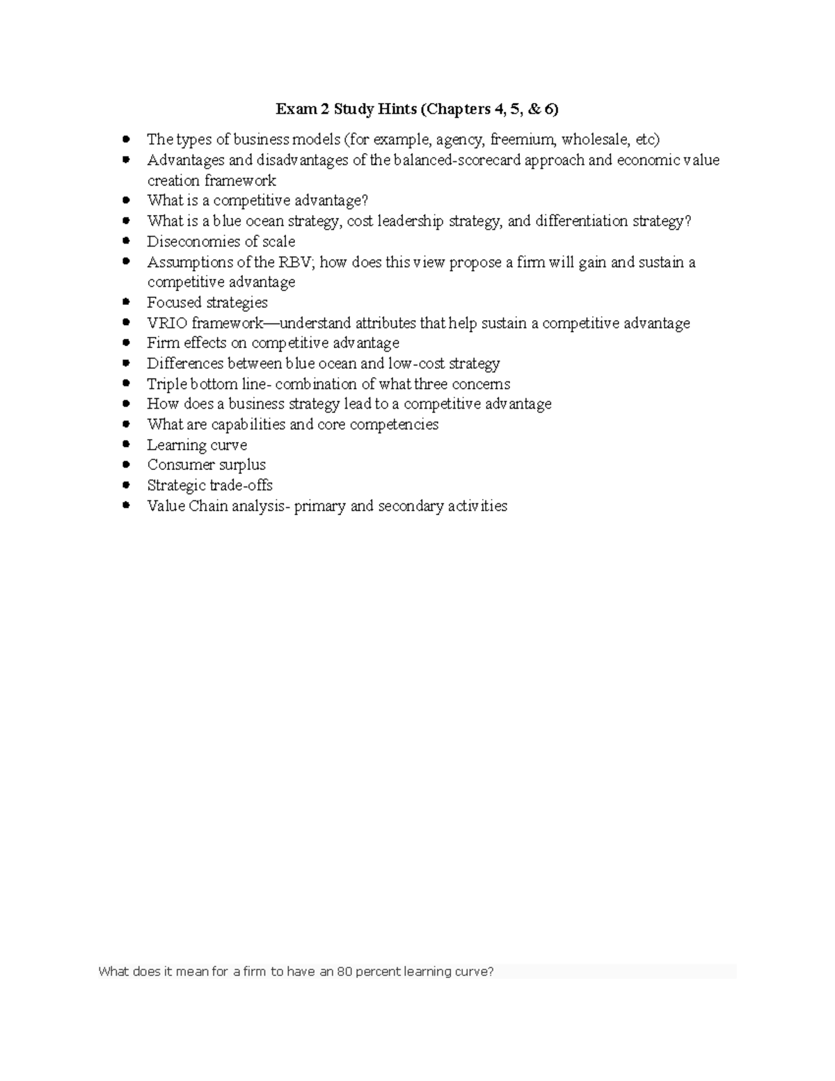 Exam 2 Study Hints-5 - Exam 2 Study Hints (Chapters 4, 5, 6) The types ...