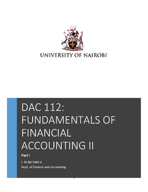 DAC 112 - Fundamentals OF Financial Accounting II Part 2 - DAC 112 ...