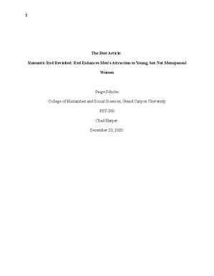 The Best Article-PSY 260 - The Best Article Cheyenne Haney College of ...