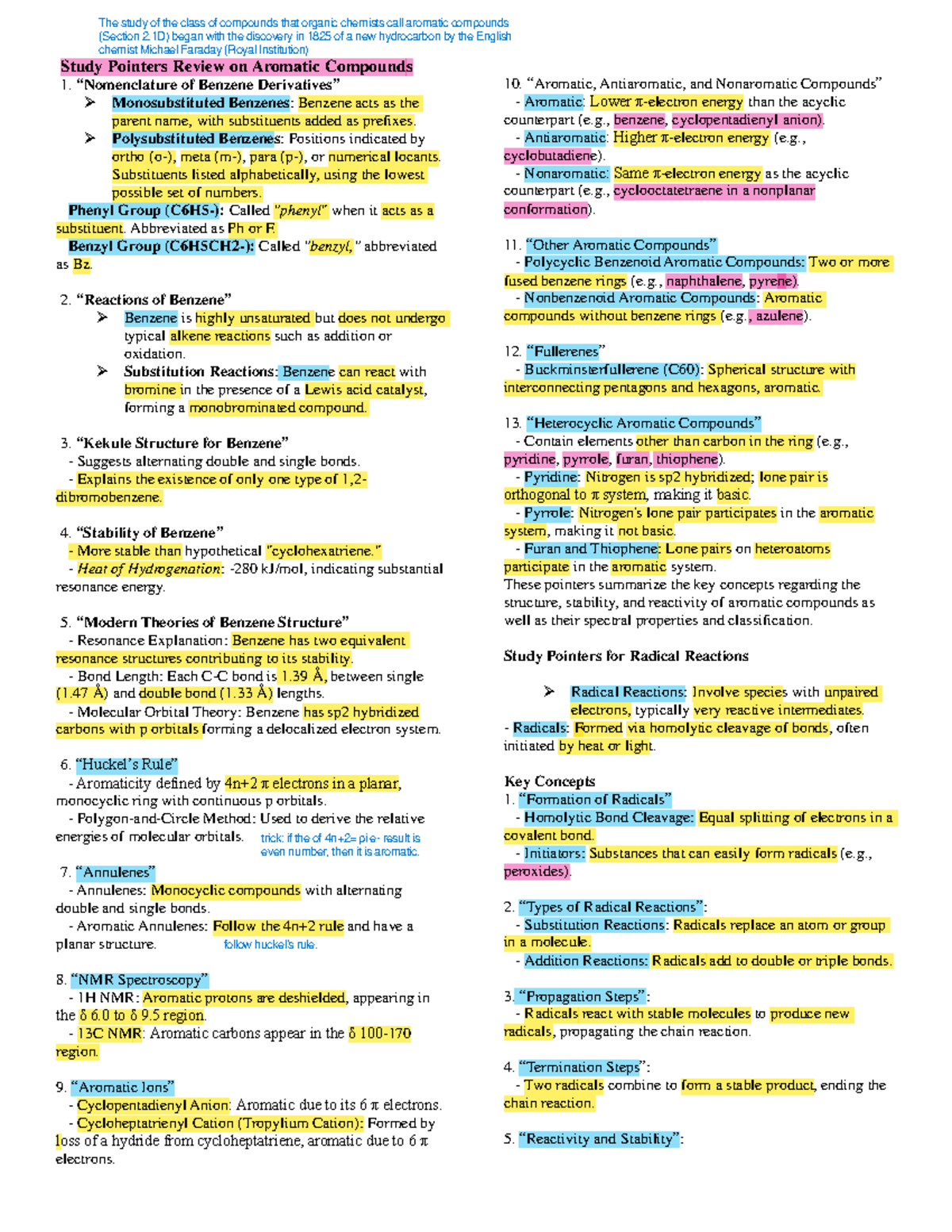Study-Pointers-Review-on-Aromatic-Compounds 2 - Study Pointers Review ...