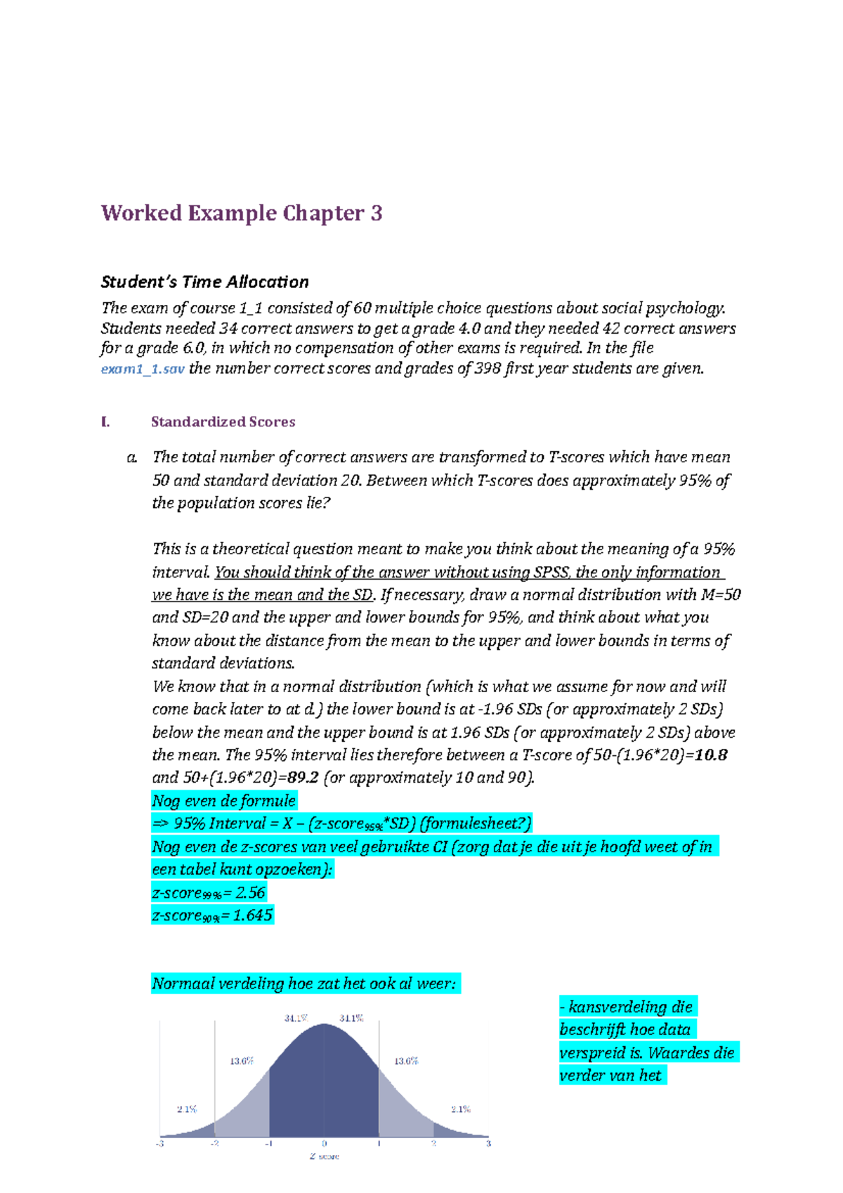 Worked Example 1 met toevoegingen - Worked Example Chapter 3 Student’s ...