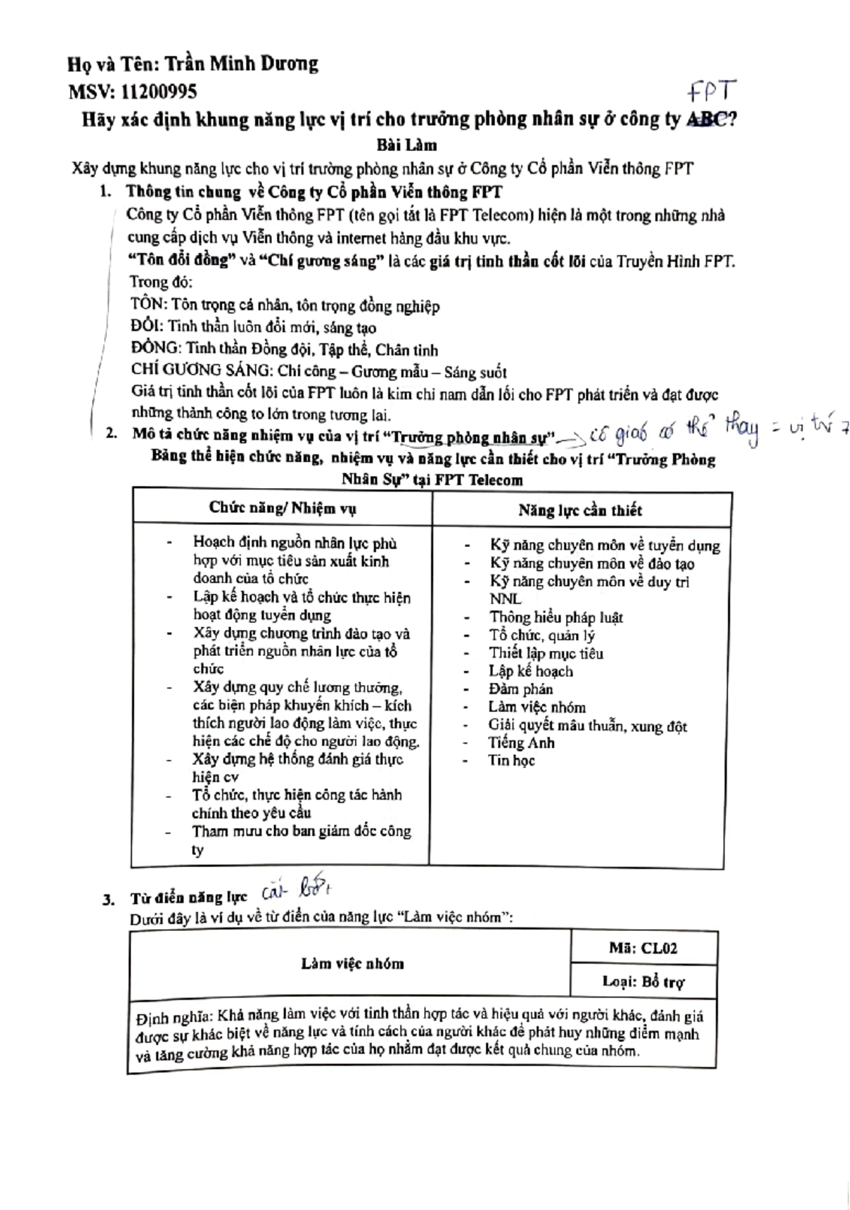 Ptnnl 3 - Đại học Kinh tế Quốc dân - HÍ và Tên: Tr§n Minh D°¡ng MSV: 11200995 Hãy xác Ënh khung ...