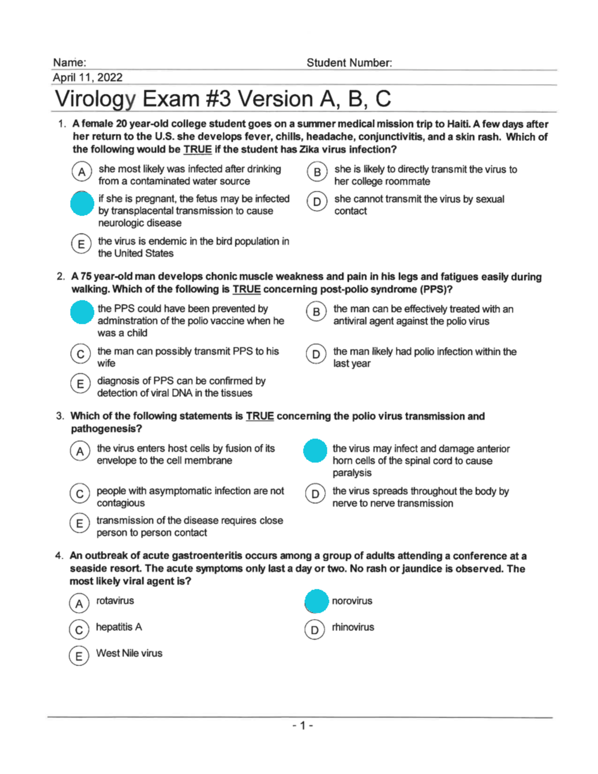 Exam 3 Key - Fall 2021 - Dr. Gray Exam 3 with answers - Name: Student ...