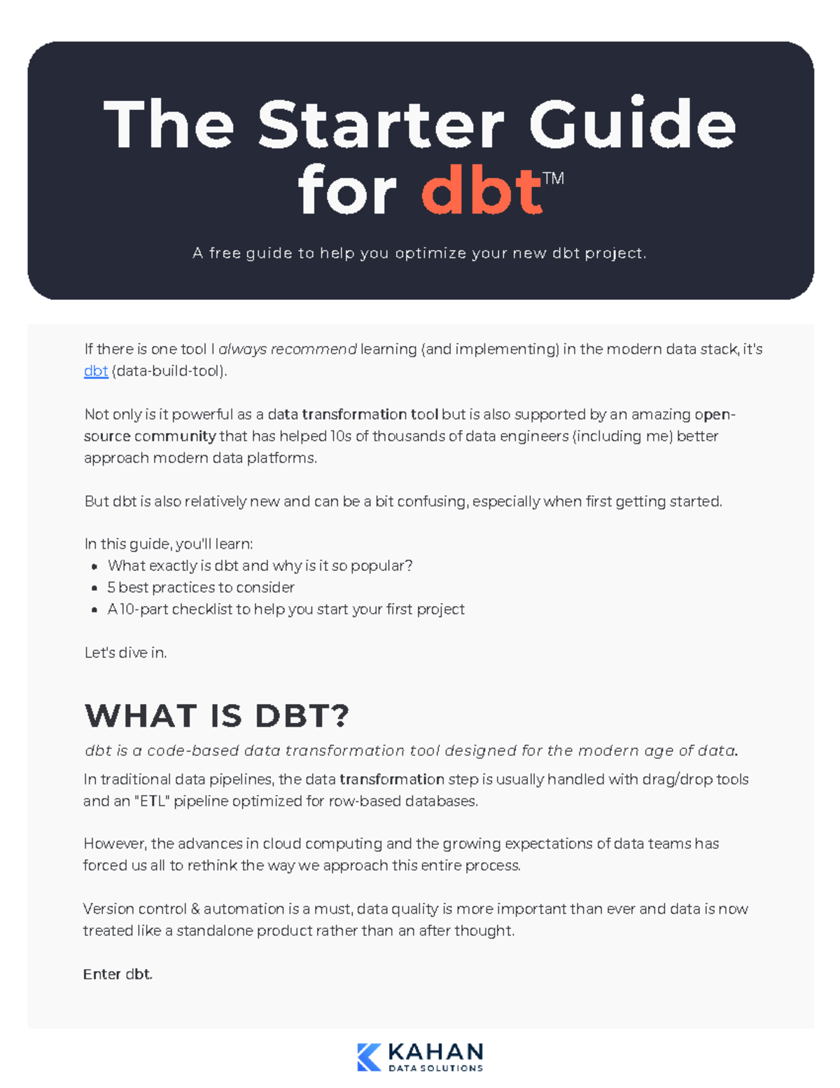 Starter guide dbt - Dbt cloud - What exactly is dbt and why is it so ...