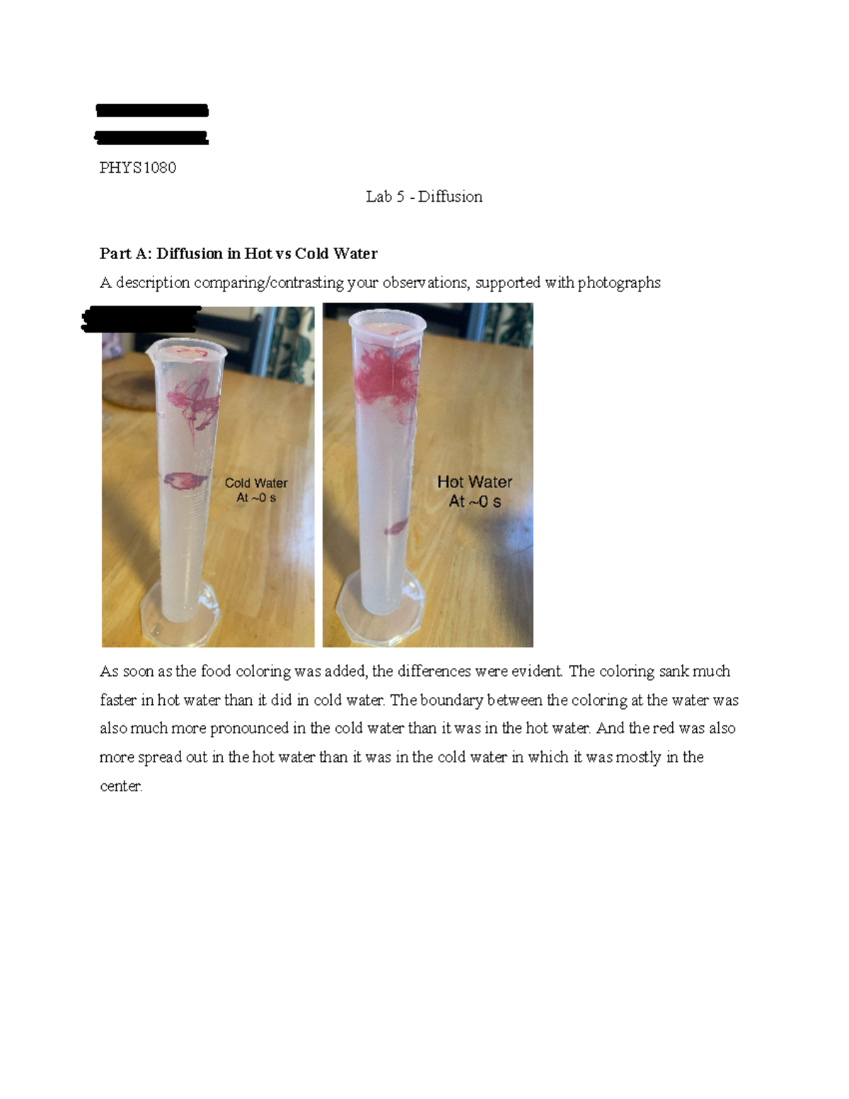 PHYS1080 - Lab 5 - Aruba Ahmar March 25 2024 PHYS Lab 5 - Diffusion ...