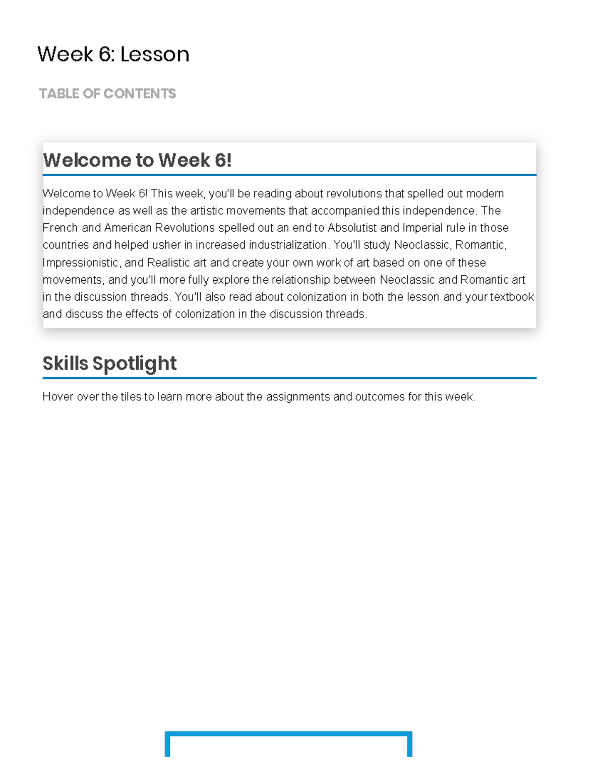Week 6 Lesson Introduction to the Humanities - 60505 - Week 6: Lesson ...