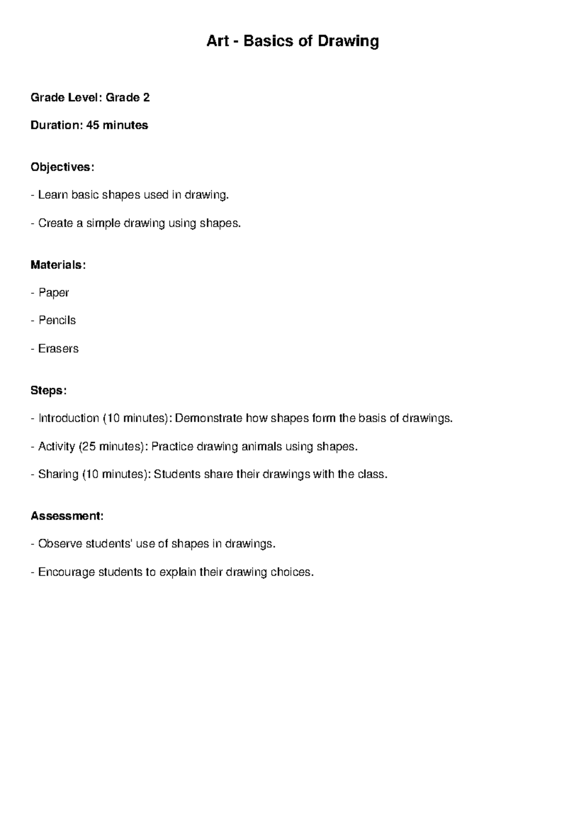 Art - Basics of Drawing - Designer - Art - Basics of Drawing Grade ...