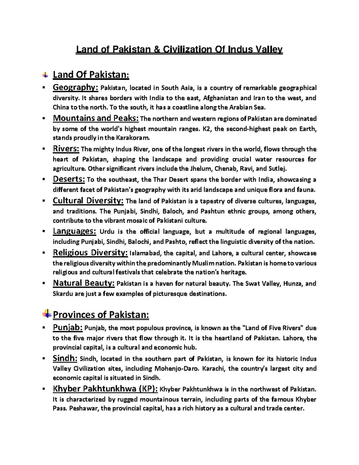 Indus Valley Civilization And Land Of Pakistan Land Of Pakistan And Civilization Of Indus Valley