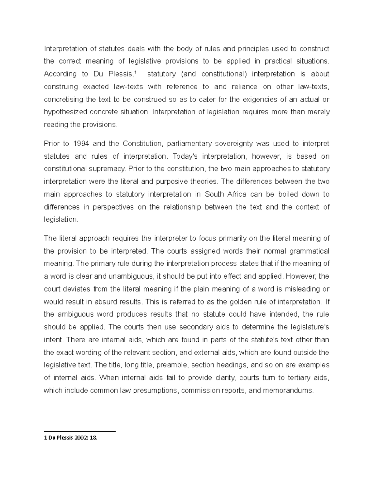 LLIN2613 - Correct and proper approach to legal interpretation in South ...