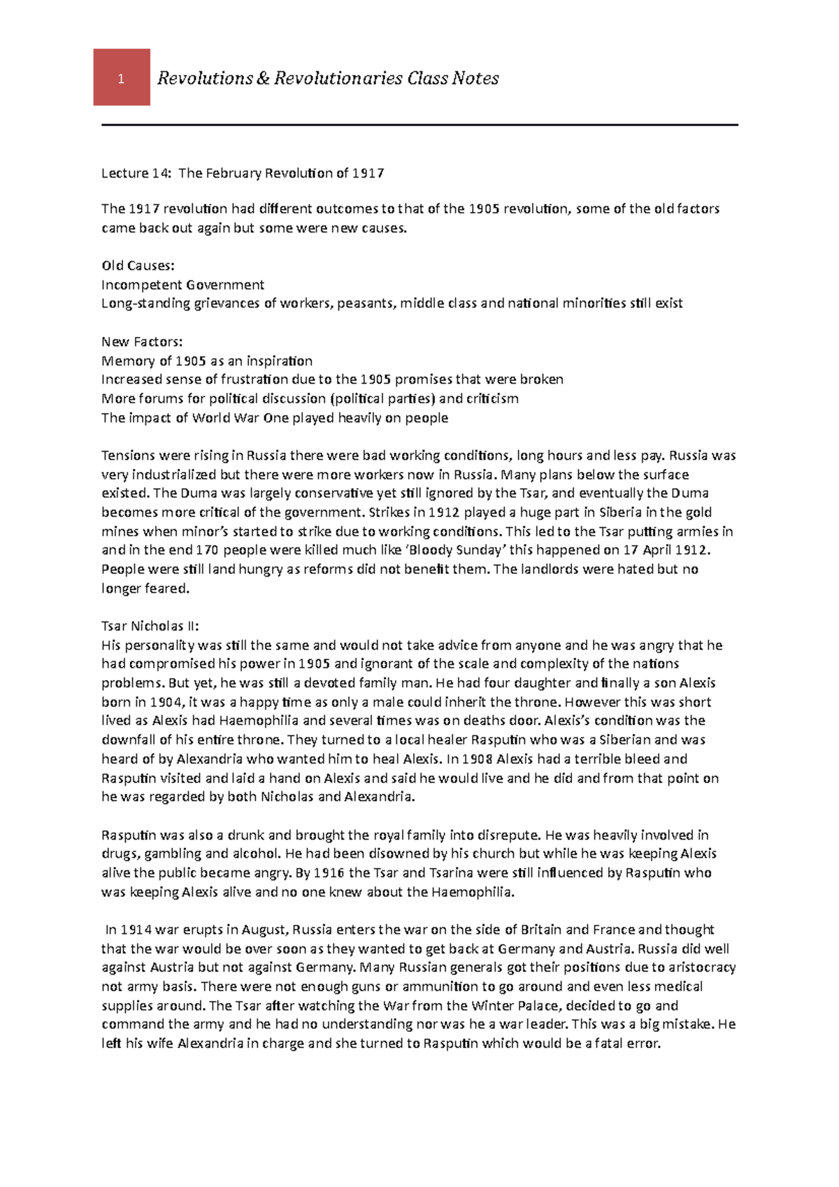 Russian Revolution - February 1917 - 1 Revolutions Revolutionaries ...