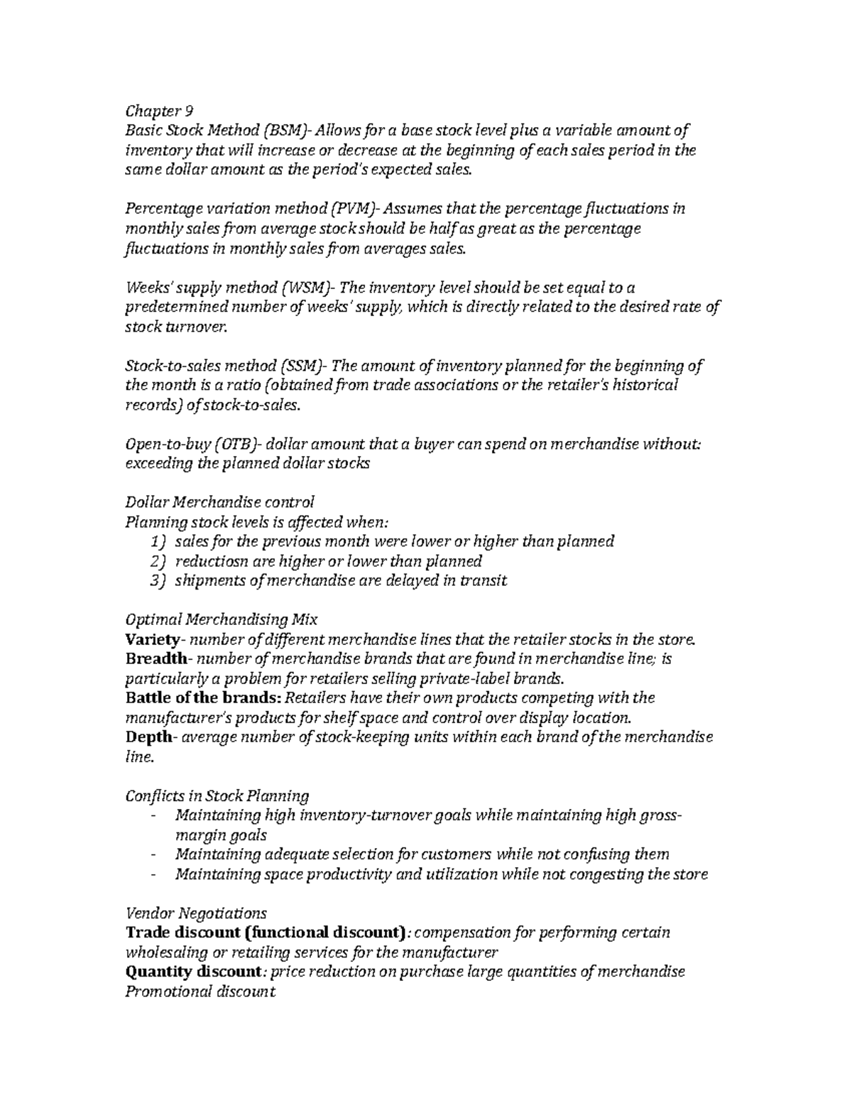 Retail mgt test 2 - exam 2 study guide with book notes and lecture ...