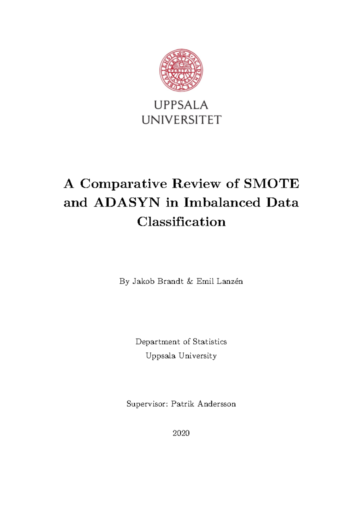 Fulltext 01 - notes - A Comparative Review of SMOTE and ADASYN in ...