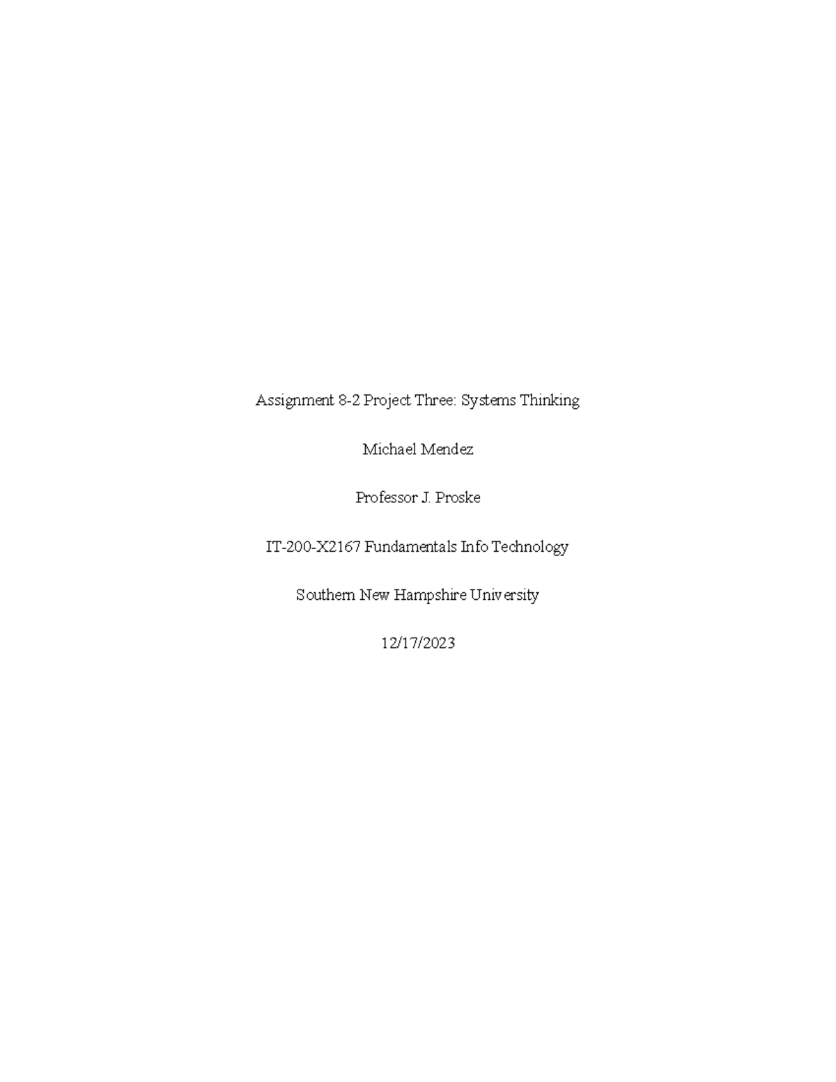 IT 200 8-2 Project Three complete - Assignment 8-2 Project Three ...