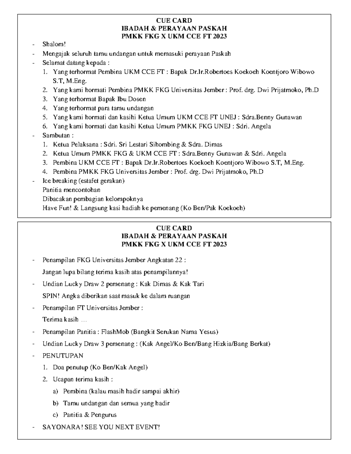 Cue card paskah ukm cce x pmkk fkg - CUE CARD IBADAH & PERAYAAN PASKAH ...