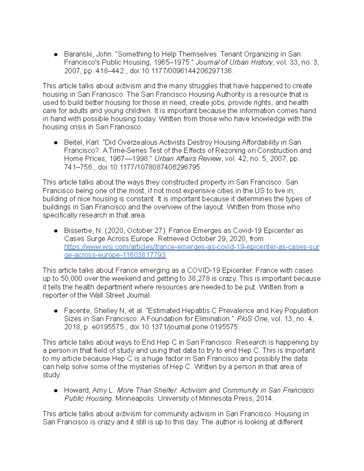 Annotated Bibliography - Baranski, John. “Something to Help Themselves ...