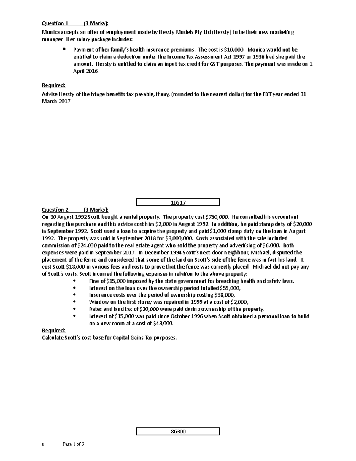 2020 Sample Paper B - Monica accepts an offer of employment made by ...