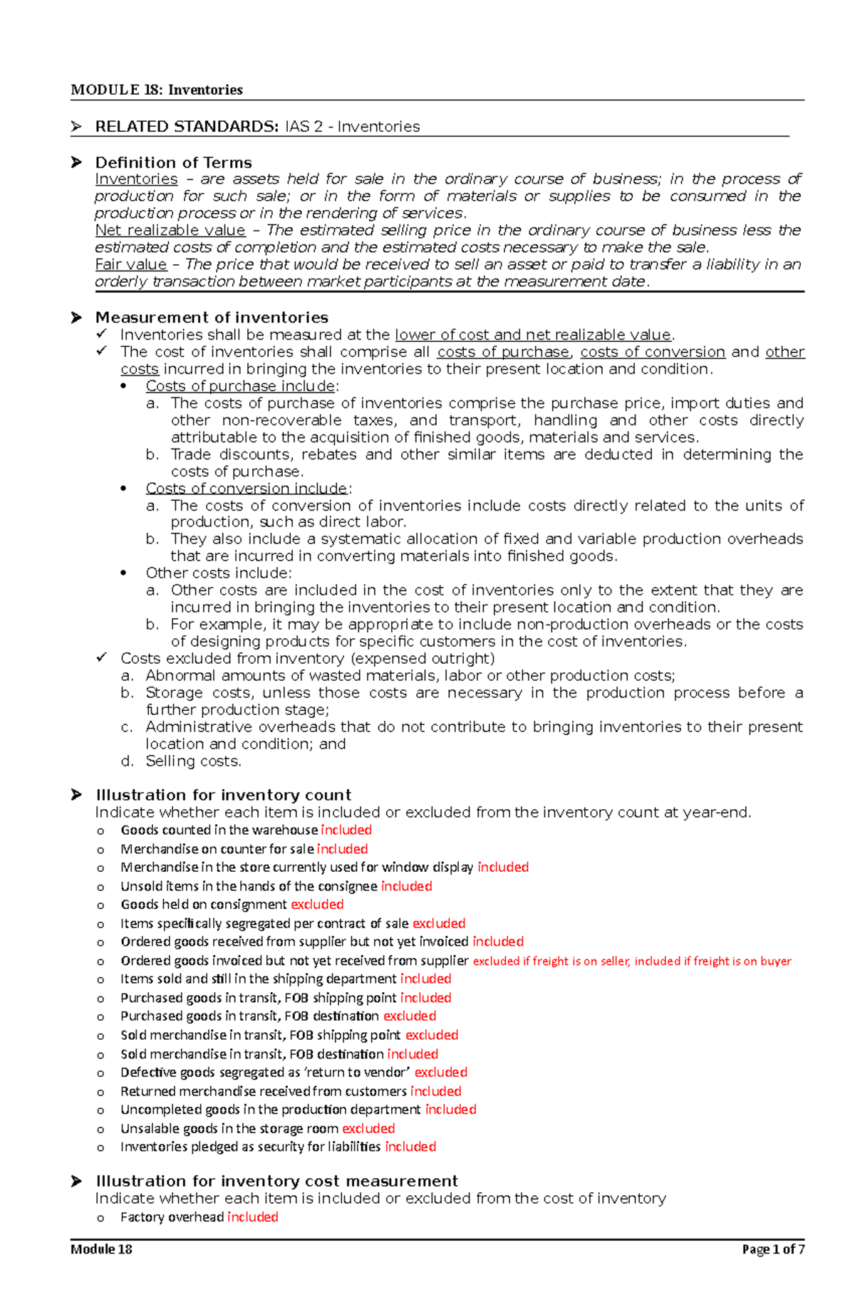 Module 18 - Inventory - Hope you learn from it. - MODULE 18 ...