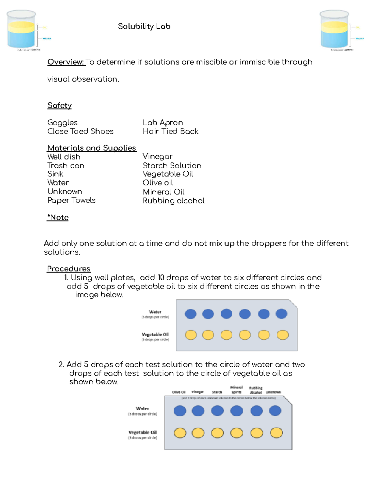 Solubility Lab-1 Evan - ddddddddddddddddd - Solubility Lab Overview: To ...