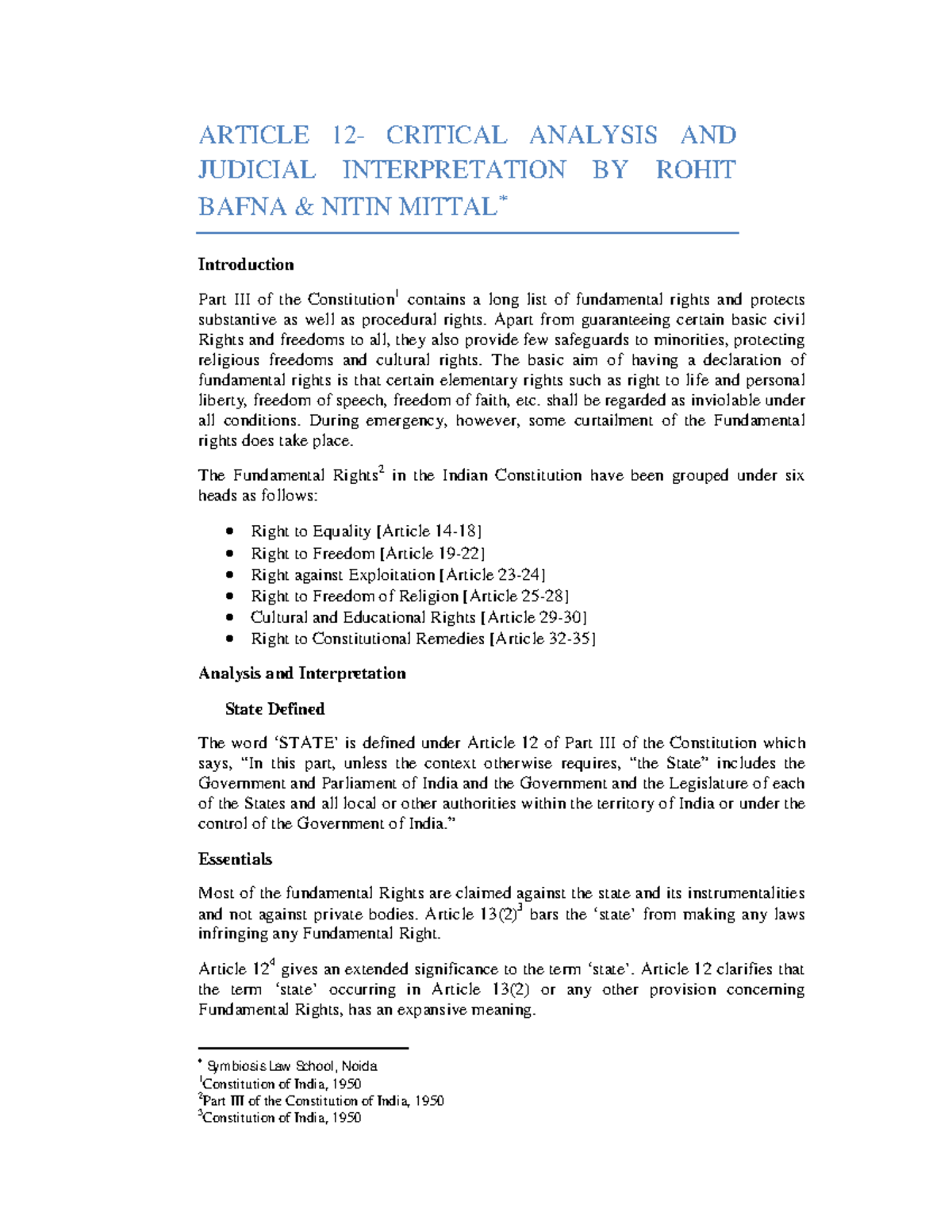 Article 12 and its scopeer - ARTICLE 12- CRITICAL ANALYSIS AND JUDICIAL ...