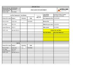 SEWAGE RISK ASSESSMENT - AFRI/RA/ 12. 2 18/12/ Position CHSO (8) PM (16 ...