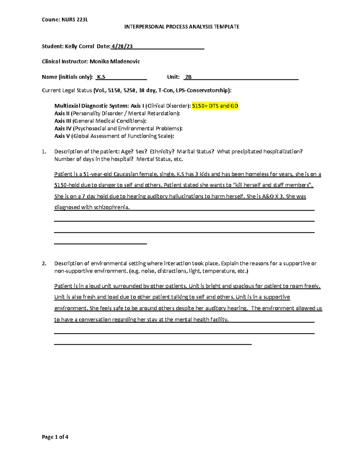 Interpersonal Process Analysis - INTERPERSONAL PROCESS ANALYSIS ...