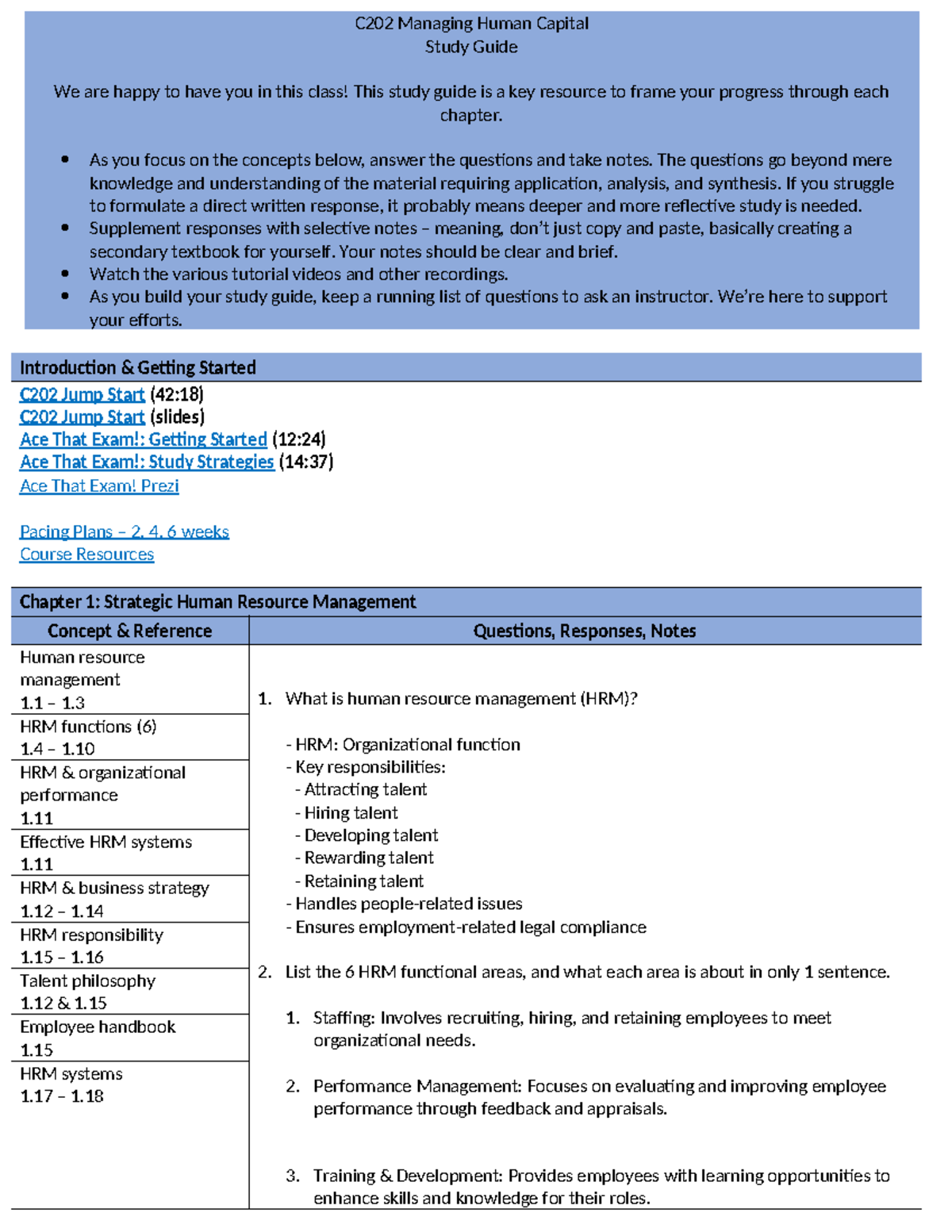 Study Guide 2024 - C202 Managing Human Capital Study Guide We are happy to have you in this ...