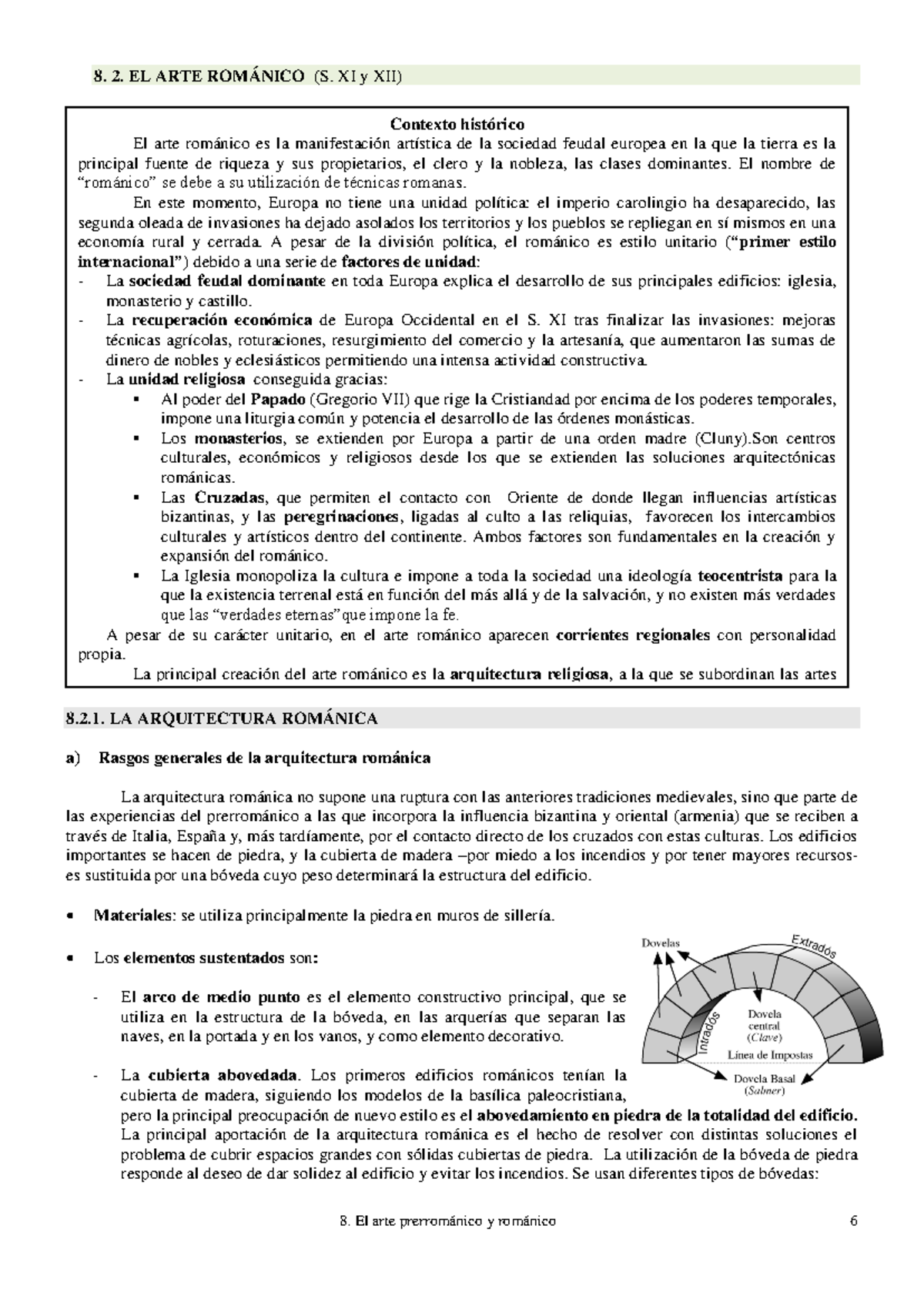 El arte románico - Esquema general de arte románico - EL ARTE ROMÁNICO ...