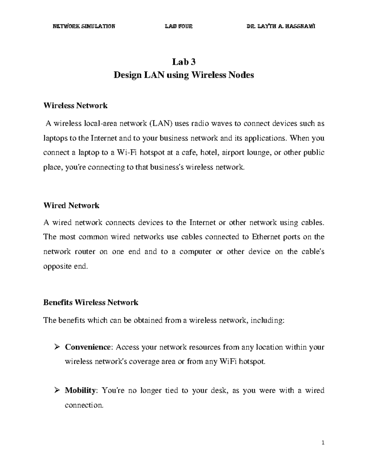 Wameed MUCLecture 2021 9299912 - Lab 3 Design LAN using Wireless Nodes ...