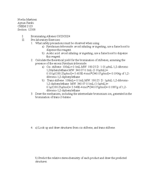 Format of Laboratory Report - Introduction A brief statement of the ...