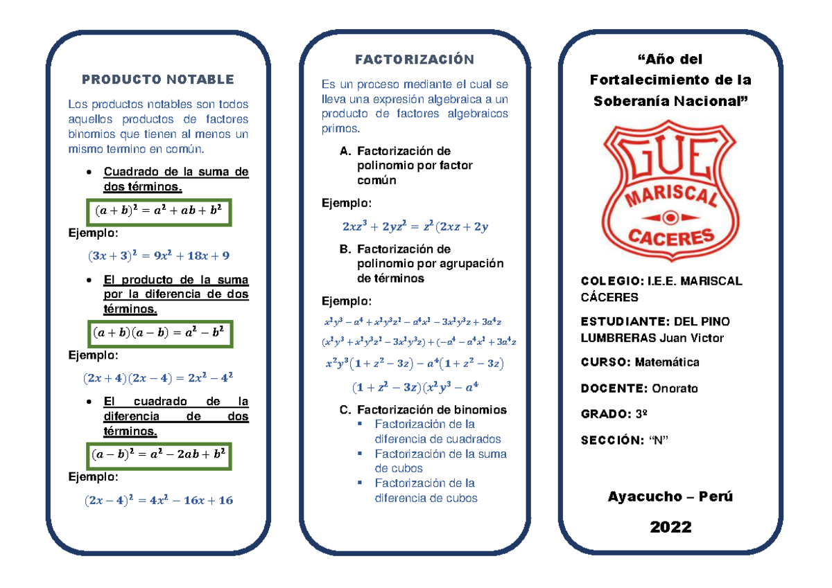Juan - qwdwvvv werwe - PRODUCTO NOTABLE Los productos notables son ...