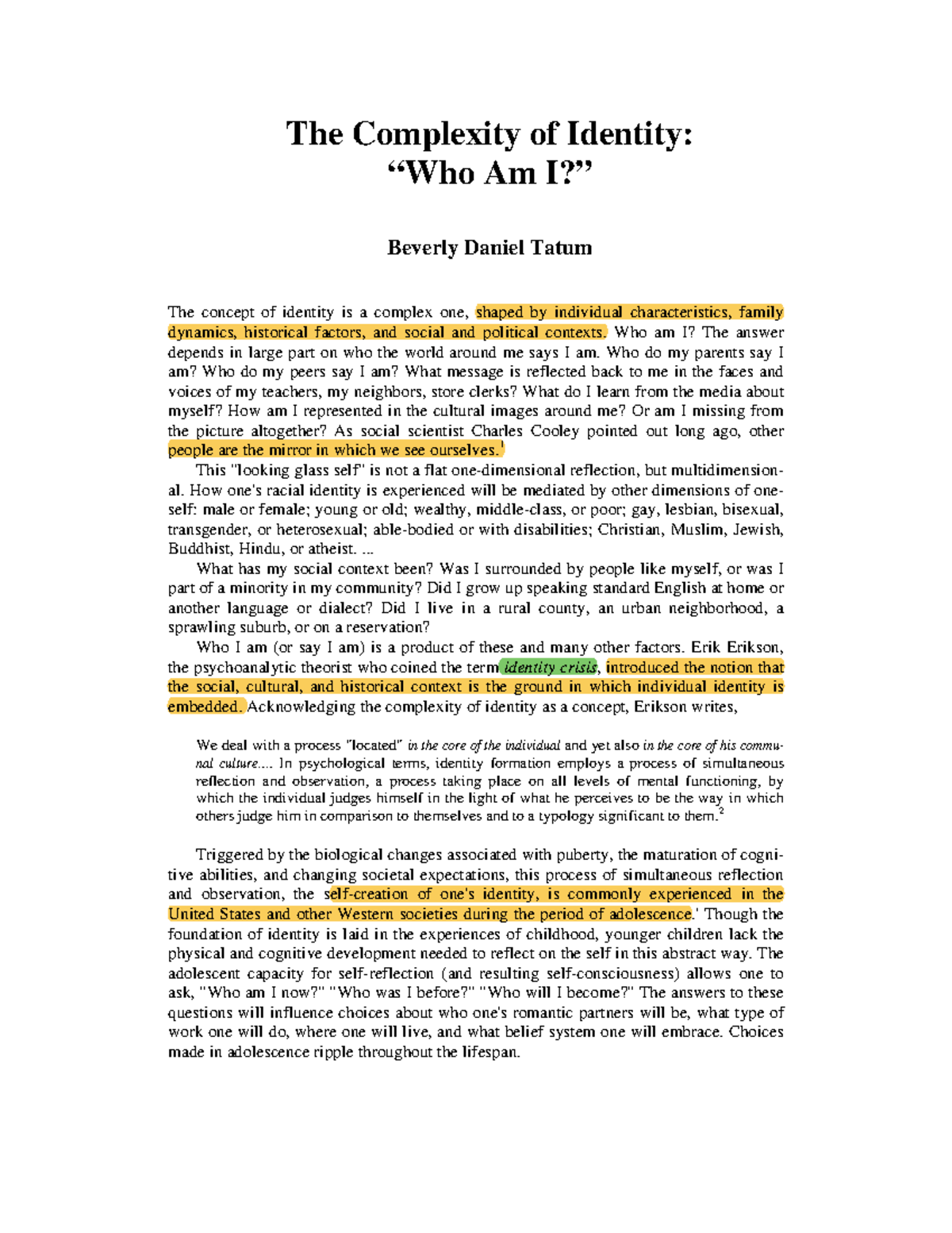 The Complexity of Identity "Who Am I" - The Complexity of Identity ...