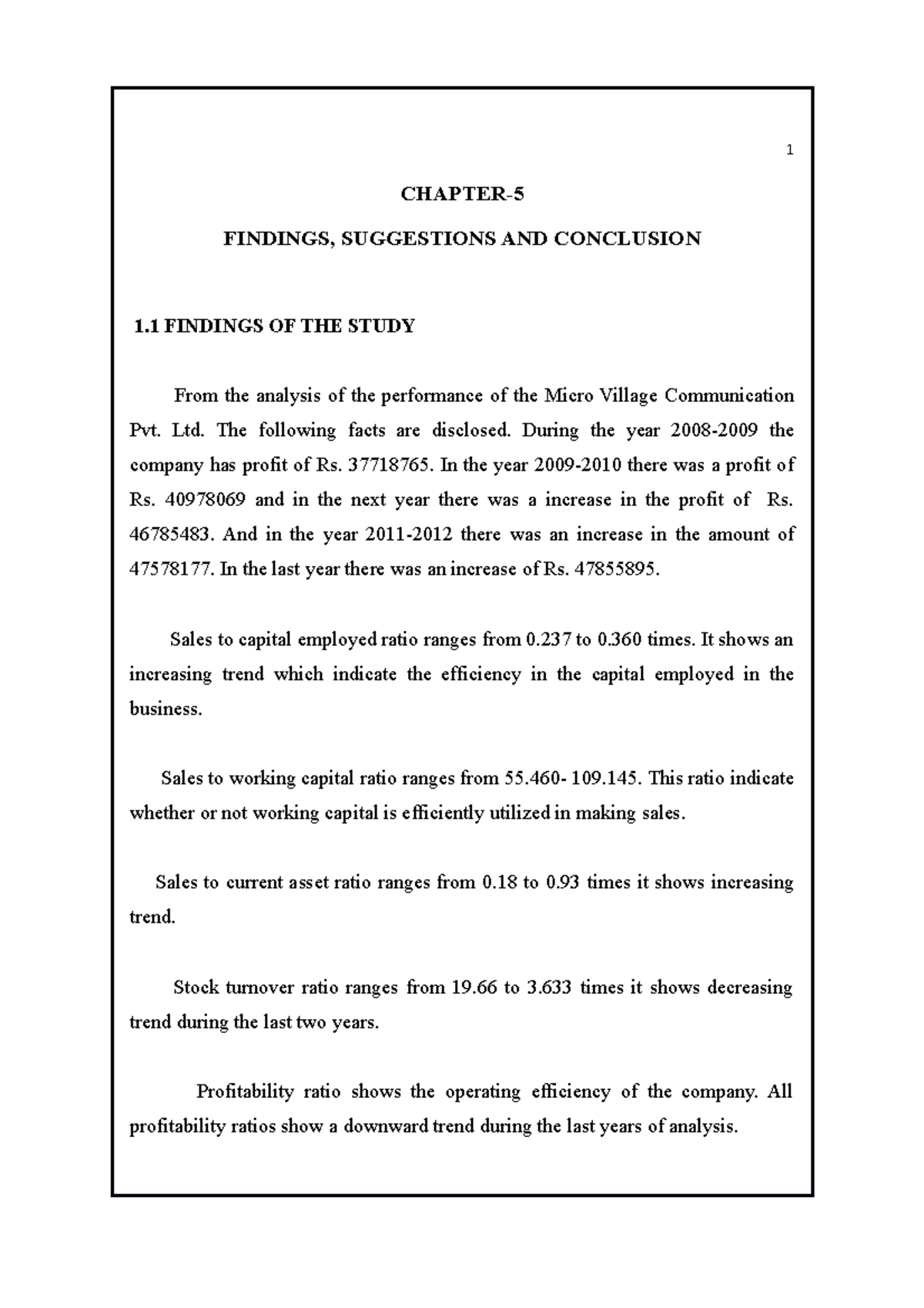 Chapter 5 - All about organisation - CHAPTER- FINDINGS, SUGGESTIONS AND ...