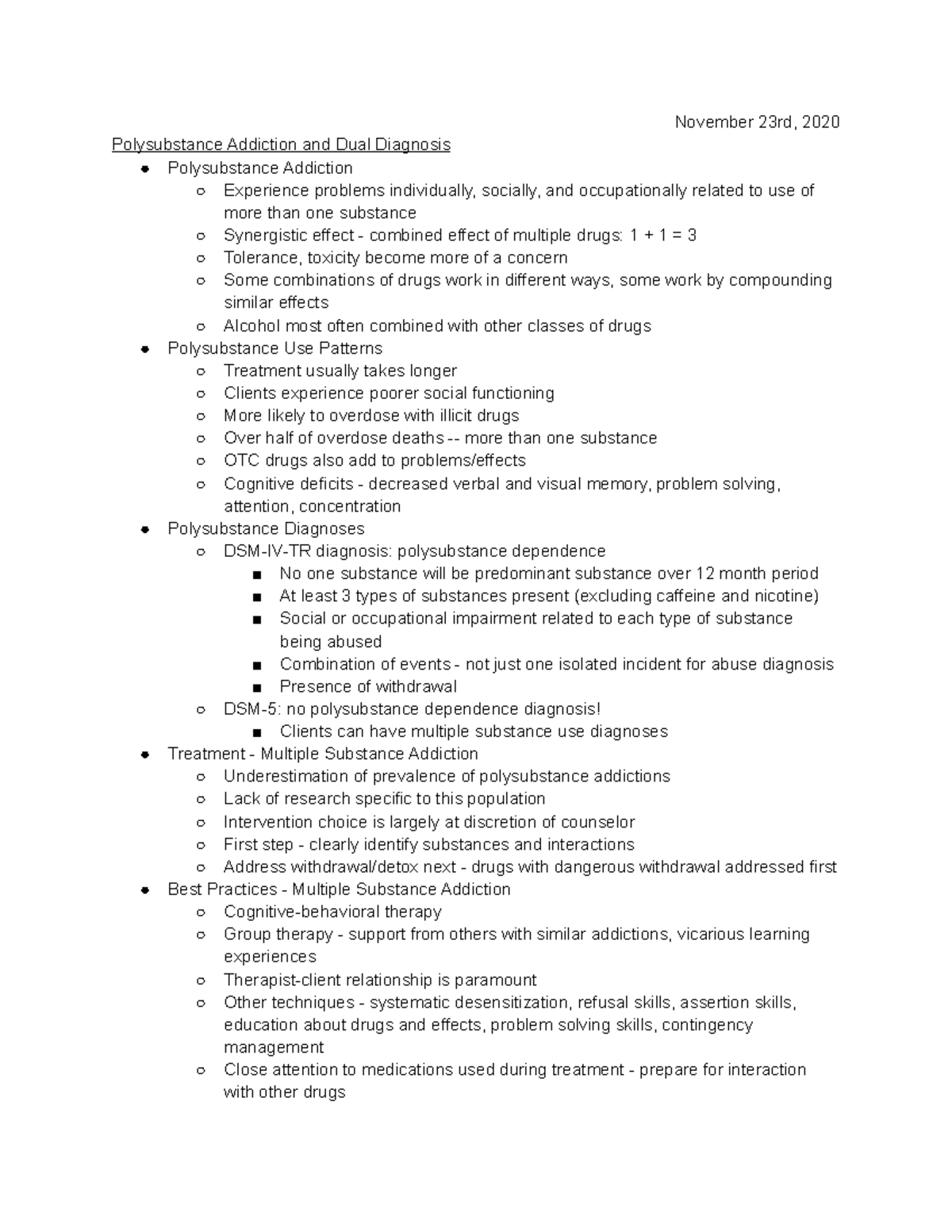 Module 7 Polysubstance Addiction and Dual Diagnosis - November 23rd ...