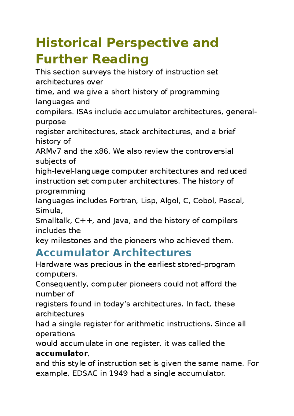 Historical Perspective and - Historical Perspective and Further Reading ...